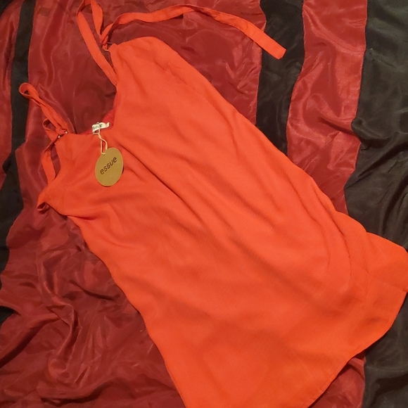 essue | Dresses | Nwt Essue Red Sexy Dress With White Stripes On Sides ...